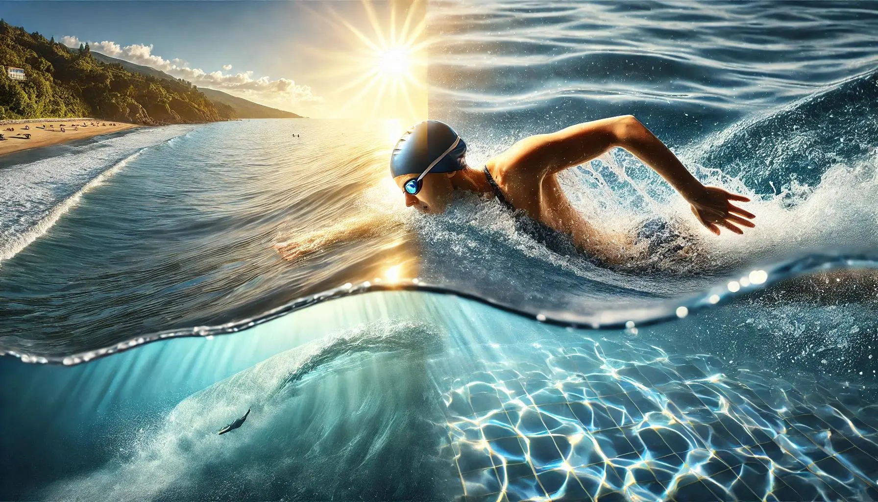 Disfruta y mejora nadando: diferencias clave entre mar abierto y piscina